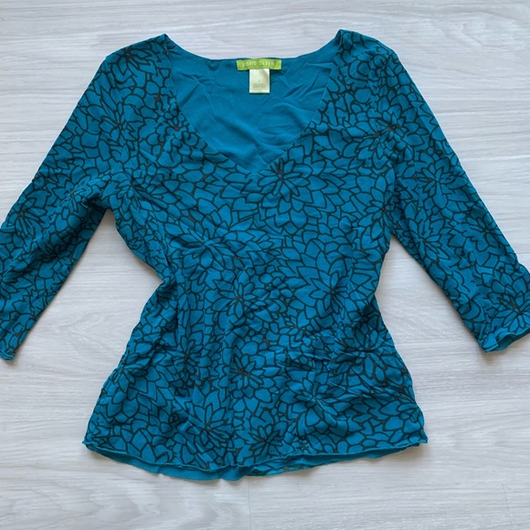 Sigrid Olsen | Tops | Y2k Sigrid Olsen Turquoise Blue Top | Poshmark